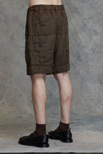 CONTRAST FABRIC COLLAGED 6 POCKET SHORTS – ZIGGY CHEN